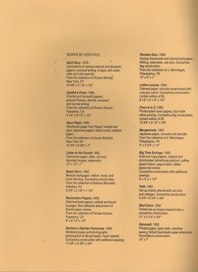 Hedi Kyle and Her Influence: 1977-1993 - Center for Book Arts